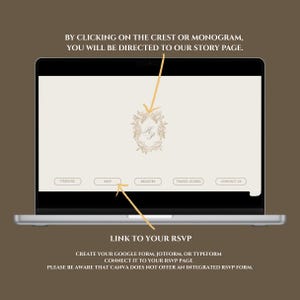 Editable Responsive Wedding Crest Website Canva Template, Elegant ...