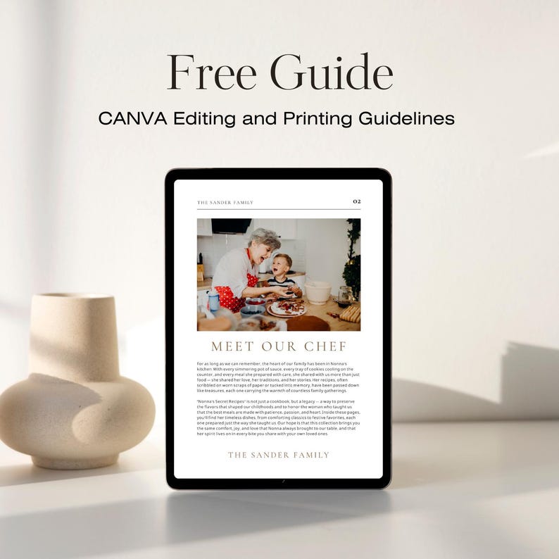 Editable Simple Family Cookbook Template: Minimalist Recipe Book Design ...