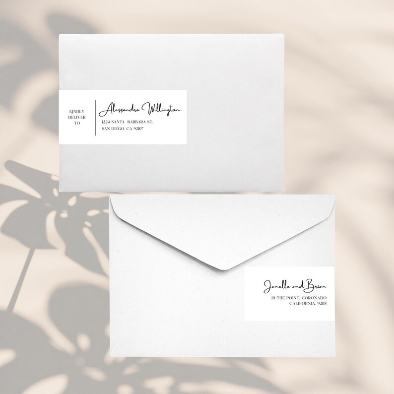 Wraparound Return Address Envelope Label Template, Editable Return ...