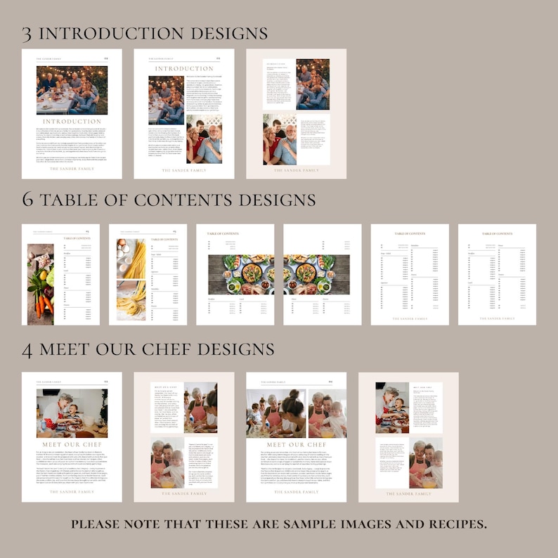 Editable Simple Family Cookbook Template: Minimalist Recipe Book Design ...