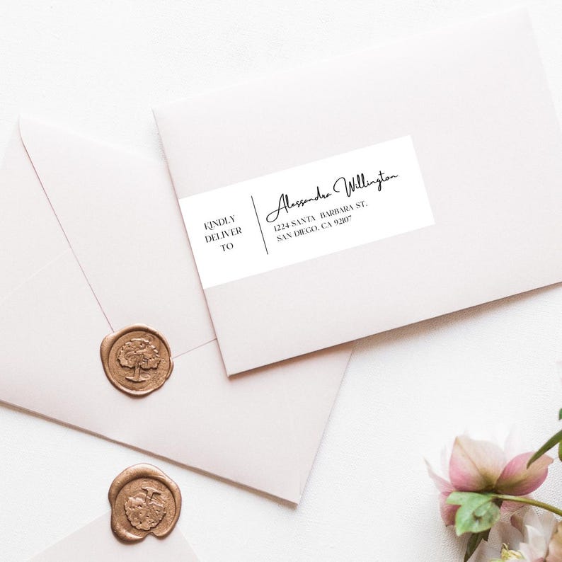 Wraparound Return Address Envelope Label Template, Editable Return ...