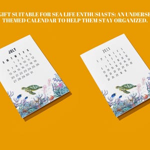 2025 Printable Sea Life Under the Sea Calendar Ocean Animals Dated 5x7 ...