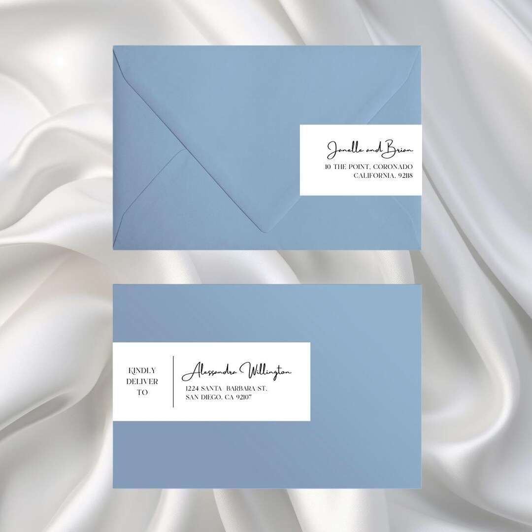 Wraparound Return Address Envelope Label Template, Editable Return ...