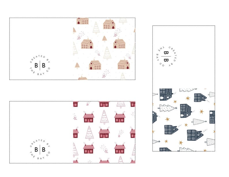 Set of 18 Printable 3x3 Minimal Christmas Cards, Assorted Mini Holiday ...