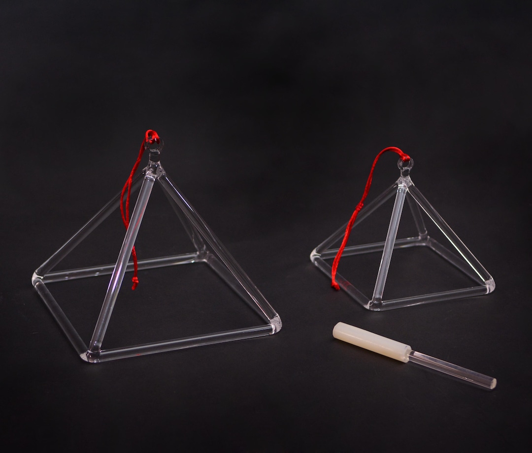 Clear Crystal Singing Pyramid Instrument Sound Healing With Free Mallet ...