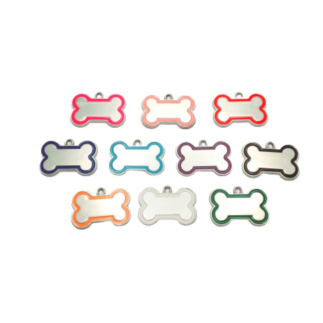 Bone Colour Outline Tags Stainless Steel, Pet ID Tag, Dog Tag, Pet Tag ...