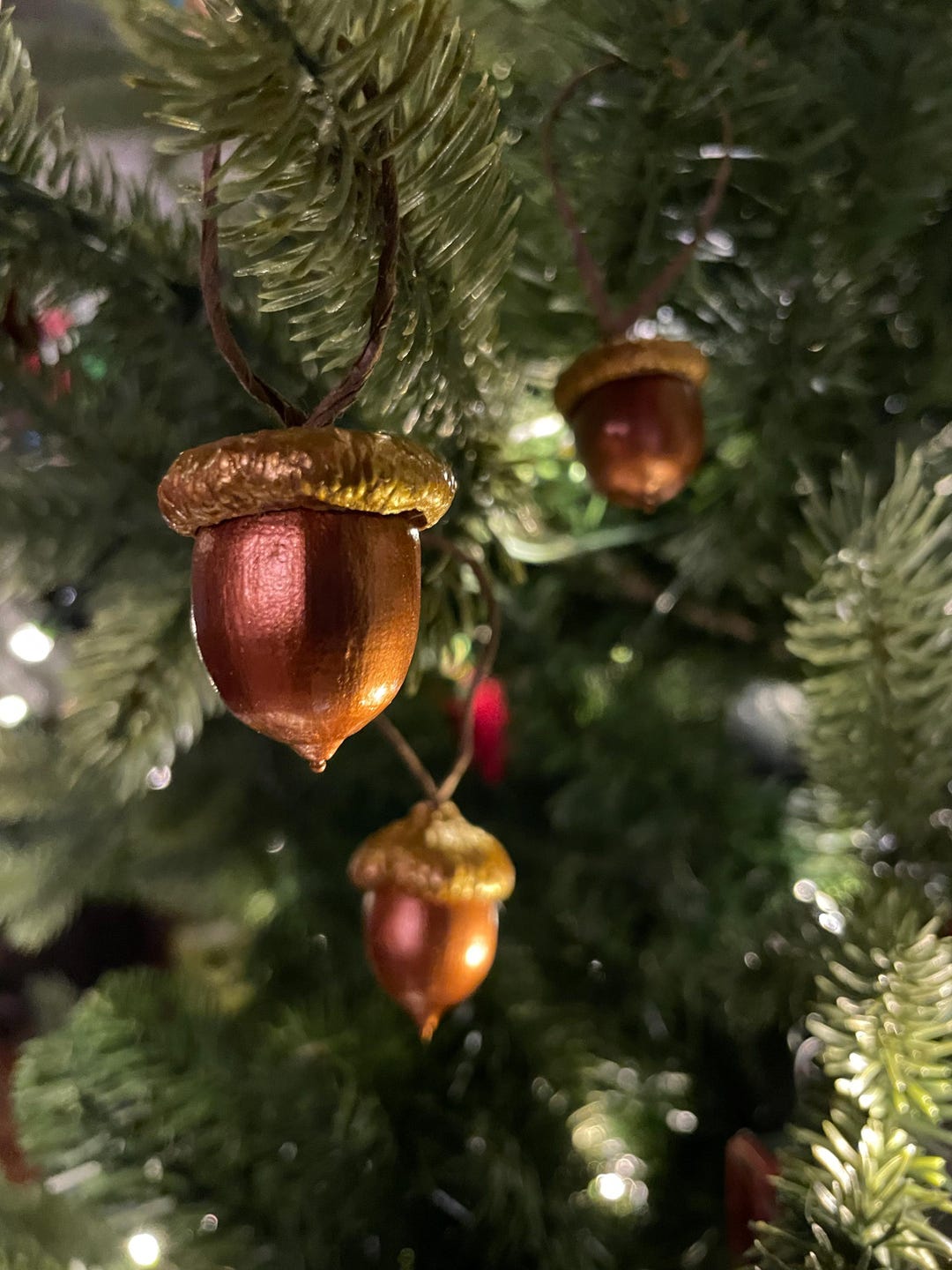 Metallic Acorn Christmas Ornaments - Etsy