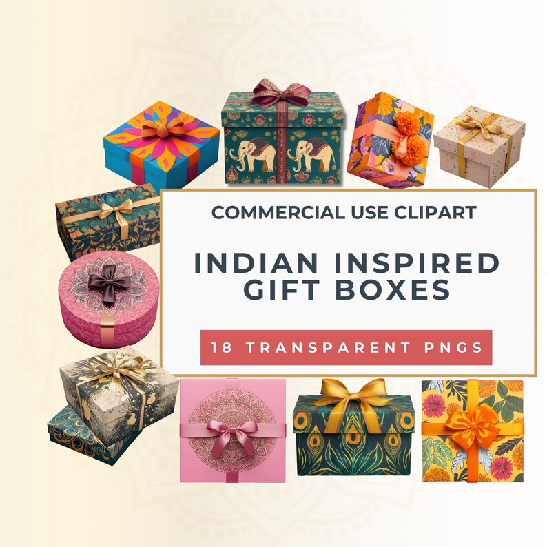Vibrant Diwali Gift Box Clipart With Traditional and Modern Indian ...