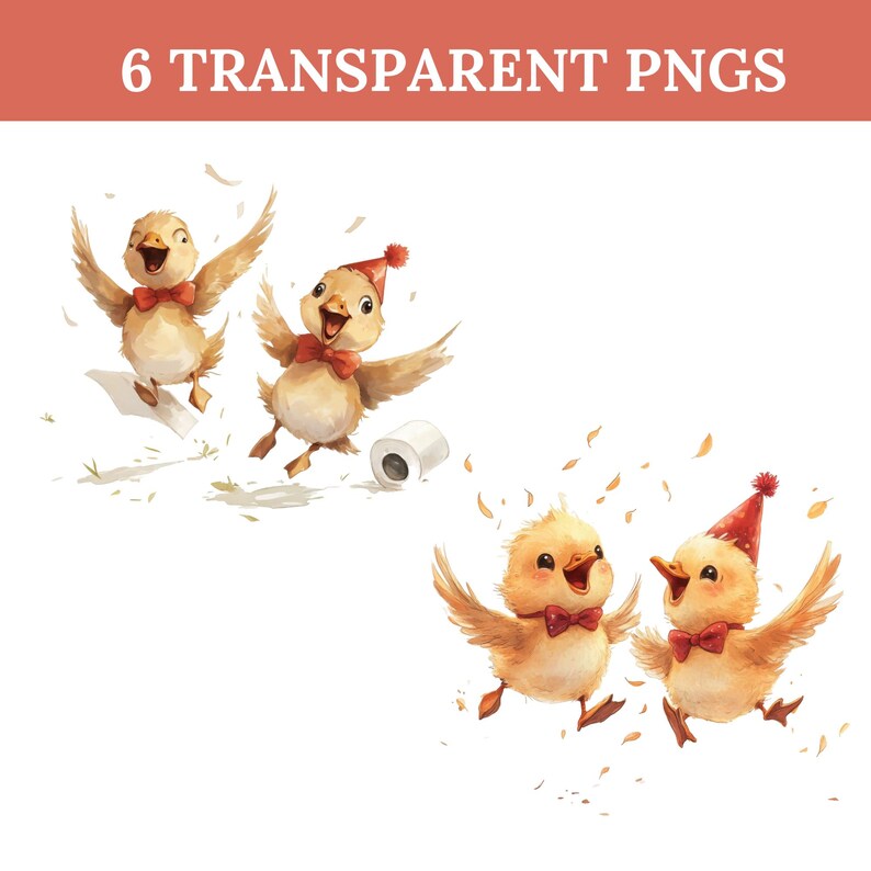 Watercolor Silly Goose Clipart Set: Funny Chibi Goose Art (instant ...