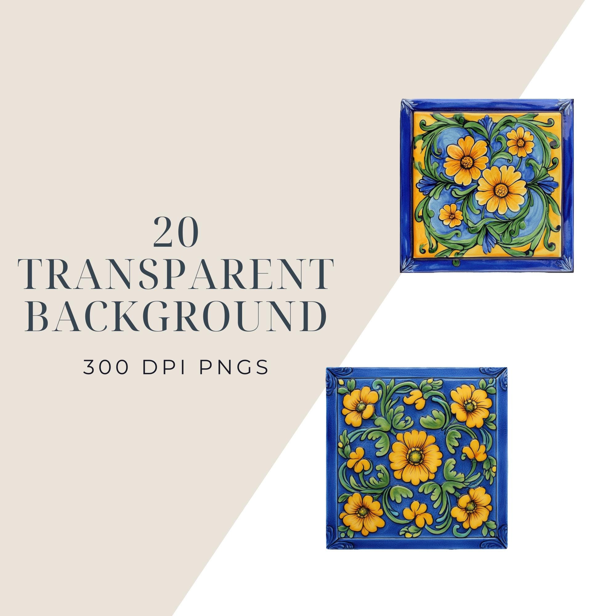 Talavera Tiles Clipart | Mexican and Spanish Folk Art Tiles | Vibrant ...