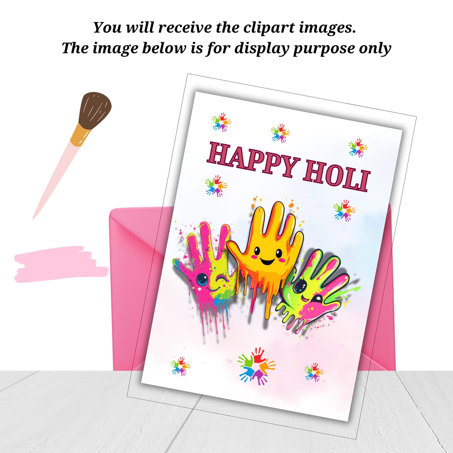 Kawaii Holi Handprint Clipart | Festival of Colors Clip Art, Perfect ...