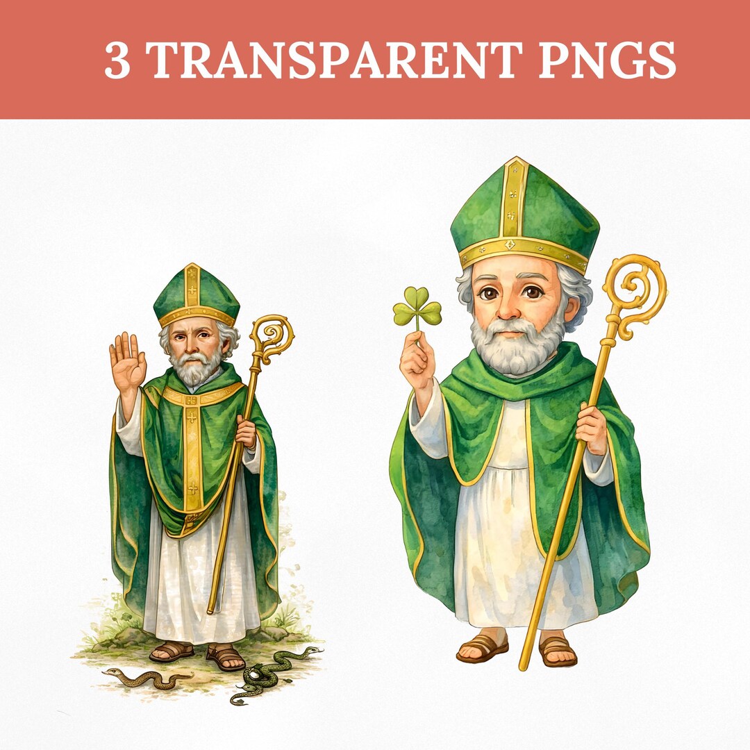 St Patrick Clipart Set | Catholic Saint Illustration | St Patrick ...