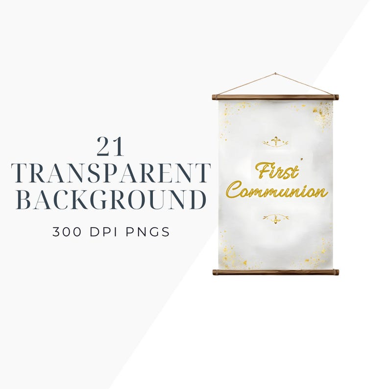 Communion Symbols Clipart Pack|gold & White Catholic PNG Digital ...