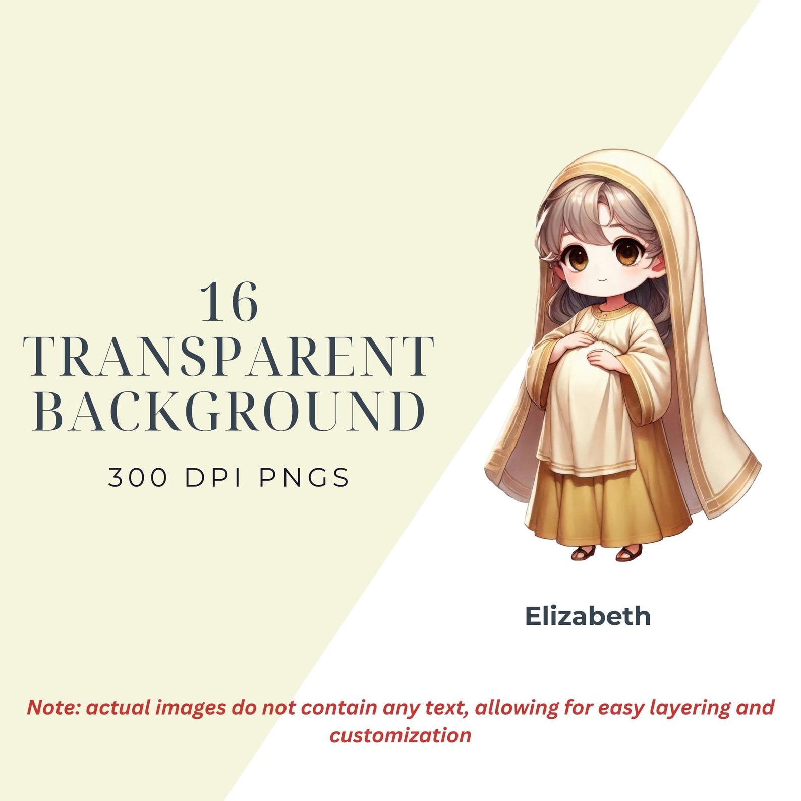 Chibi Women of the Bible Clipart, Biblical Characters, Bible Study Art ...