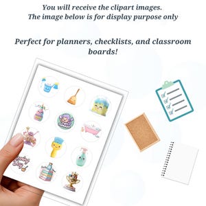 Kawaii Cleaning Clipart Bundle | Cute Cleaning Supply PNGS for Stickers ...