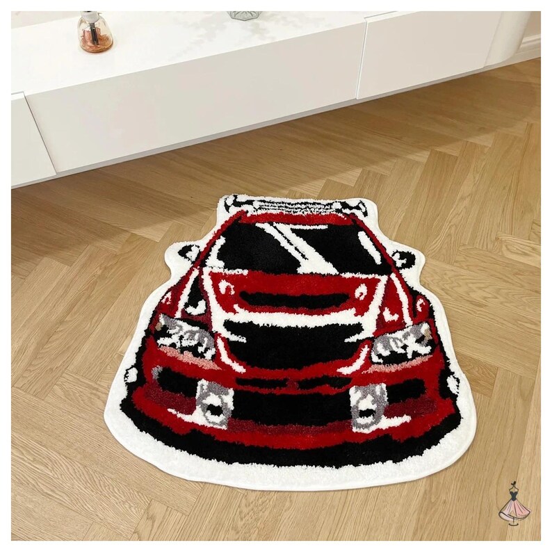 Lancer Evolution Car 3D Rug Custom Fluffy Tuft Racing Aesthetic - Etsy