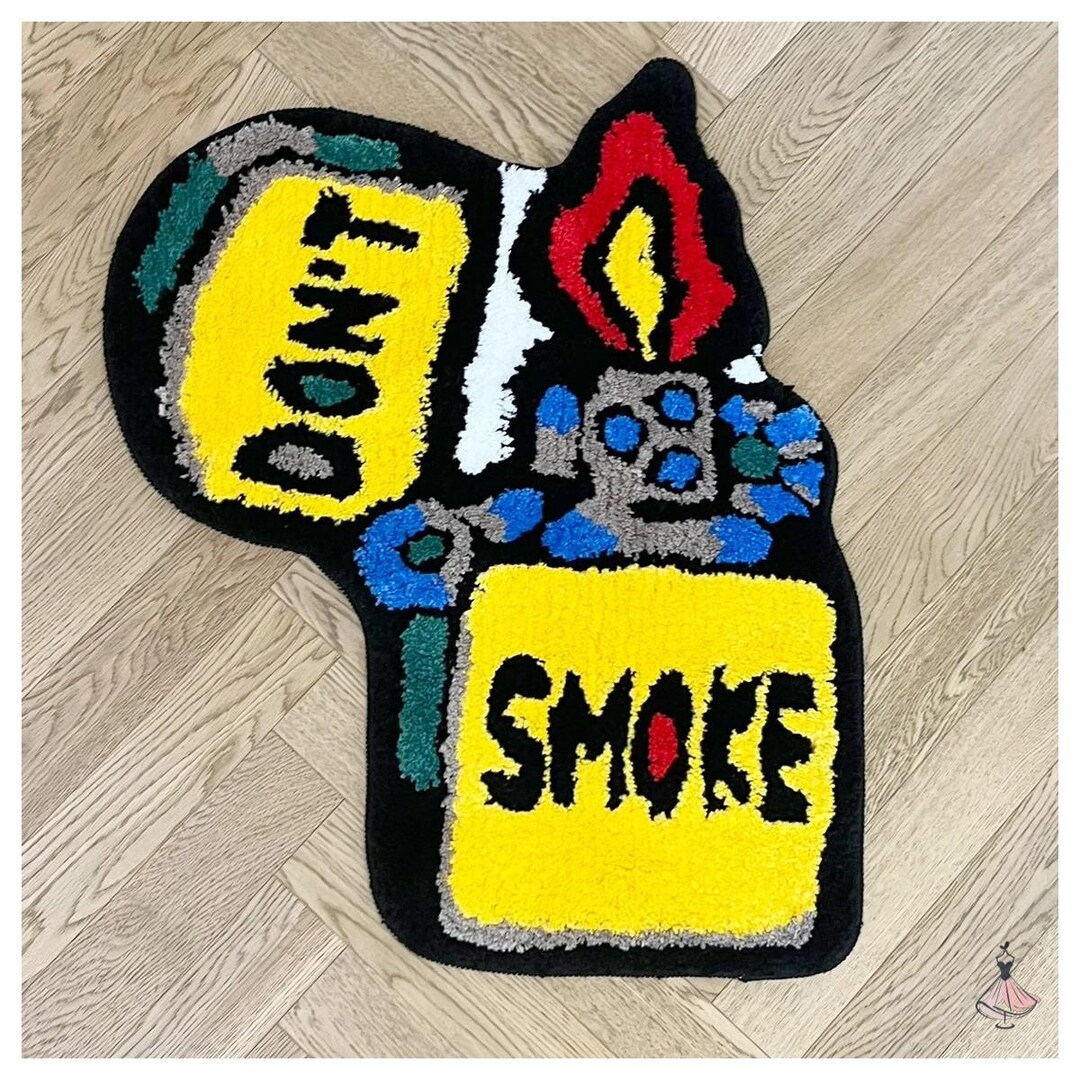 Lighter Don't Smoke Custom Fluffy Rug Funny Ironic Smoking Aesthetic - Etsy