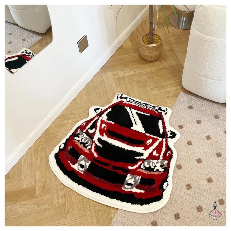 Lancer Evolution Car 3D Rug Custom Fluffy Tuft Racing Aesthetic - Etsy