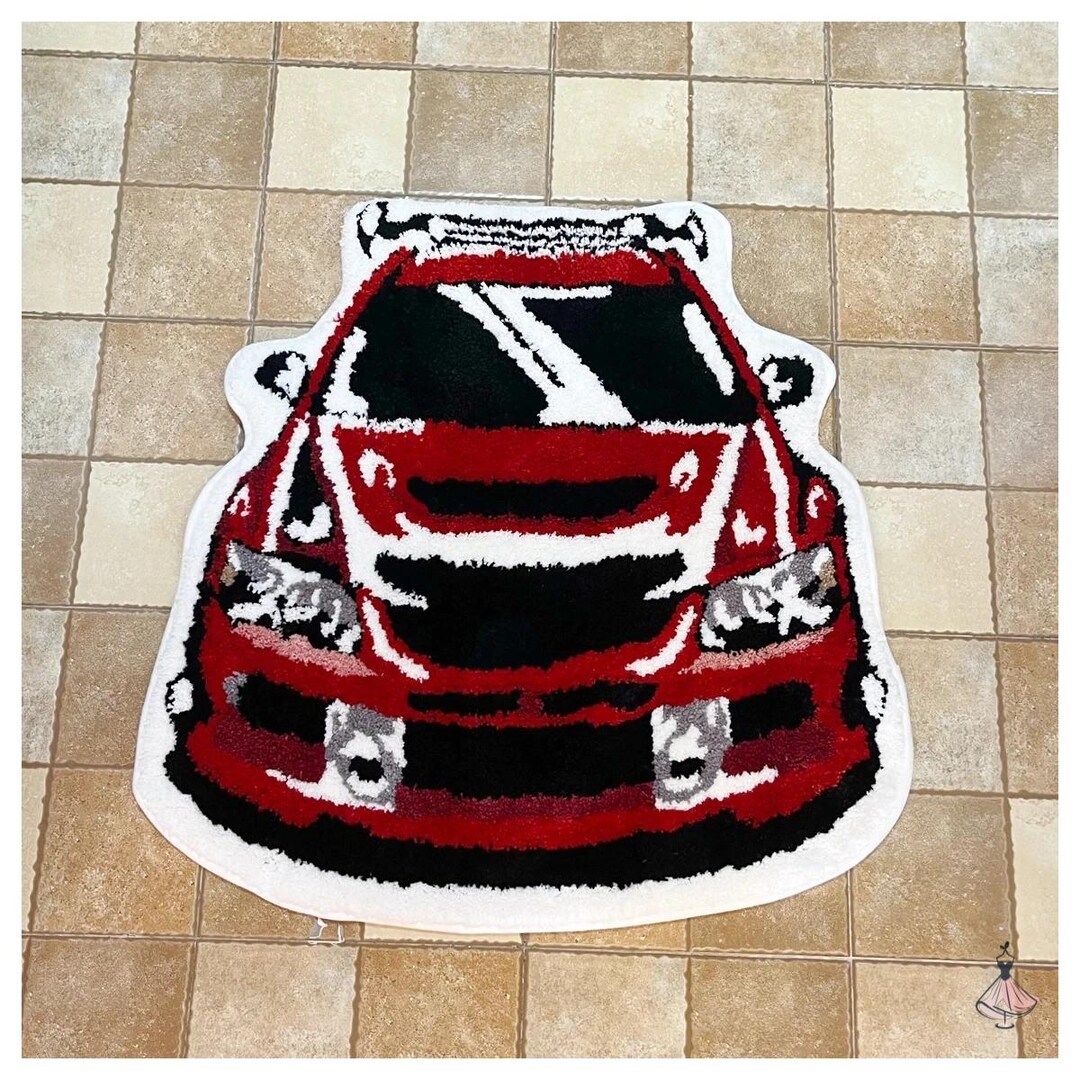 Lancer Evolution Car 3D Rug Custom Fluffy Tuft Racing Aesthetic - Etsy