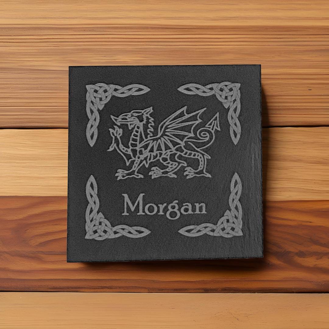 Welsh Gift Slate Coaster - Welsh Gift Idea, Welsh Dragon Gift for Welsh ...