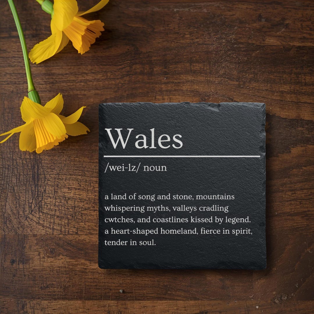 Welsh Dictionary Style Slate Coaster - Welsh Gift Coaster, Perfect Gift ...