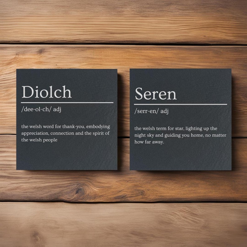 Welsh Gift Slate Coaster - Welsh Dictionary Coasters Gift for Welsh ...