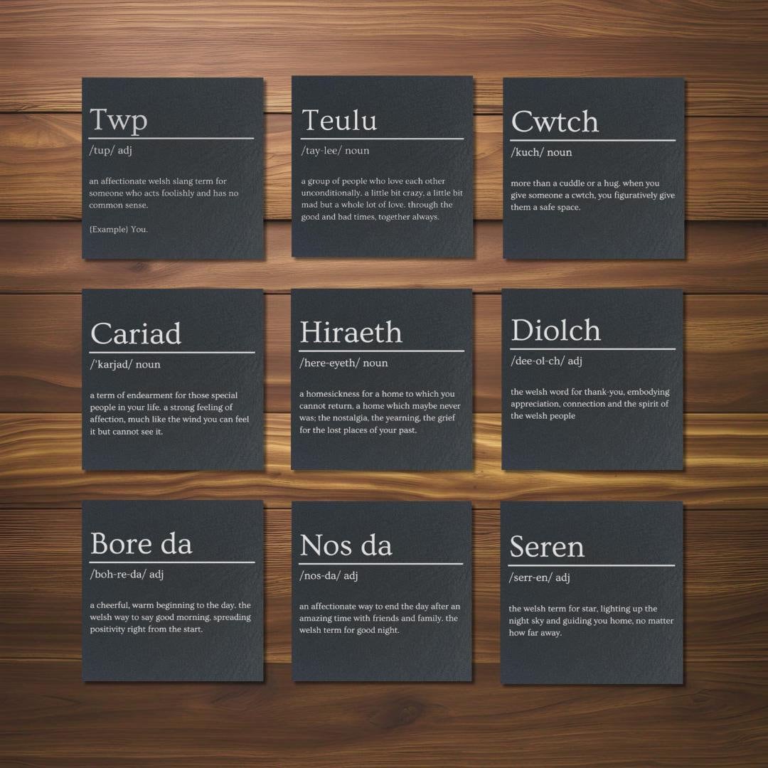 Welsh Gift Slate Coaster - Welsh Dictionary Coasters Gift for Welsh ...