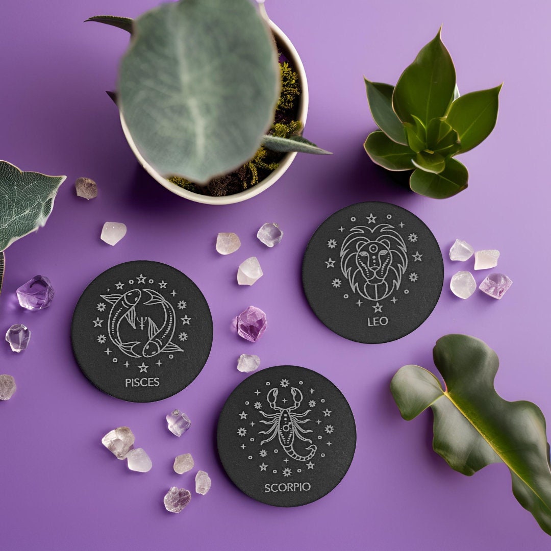 Gifted Zodiac Slate Coaster - Star Sign Gift Unique Zodiac Gift Idea - Etsy