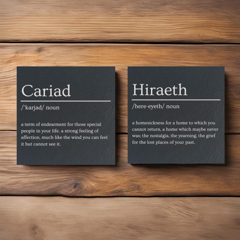 Welsh Gift Slate Coaster - Welsh Dictionary Coasters Gift for Welsh ...