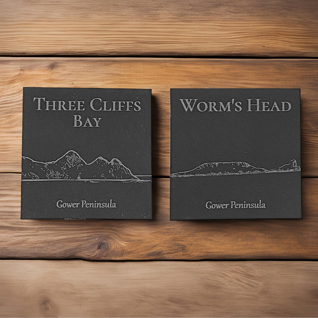 Gower Slate Coaster Set - Welsh Gift Idea - Etsy