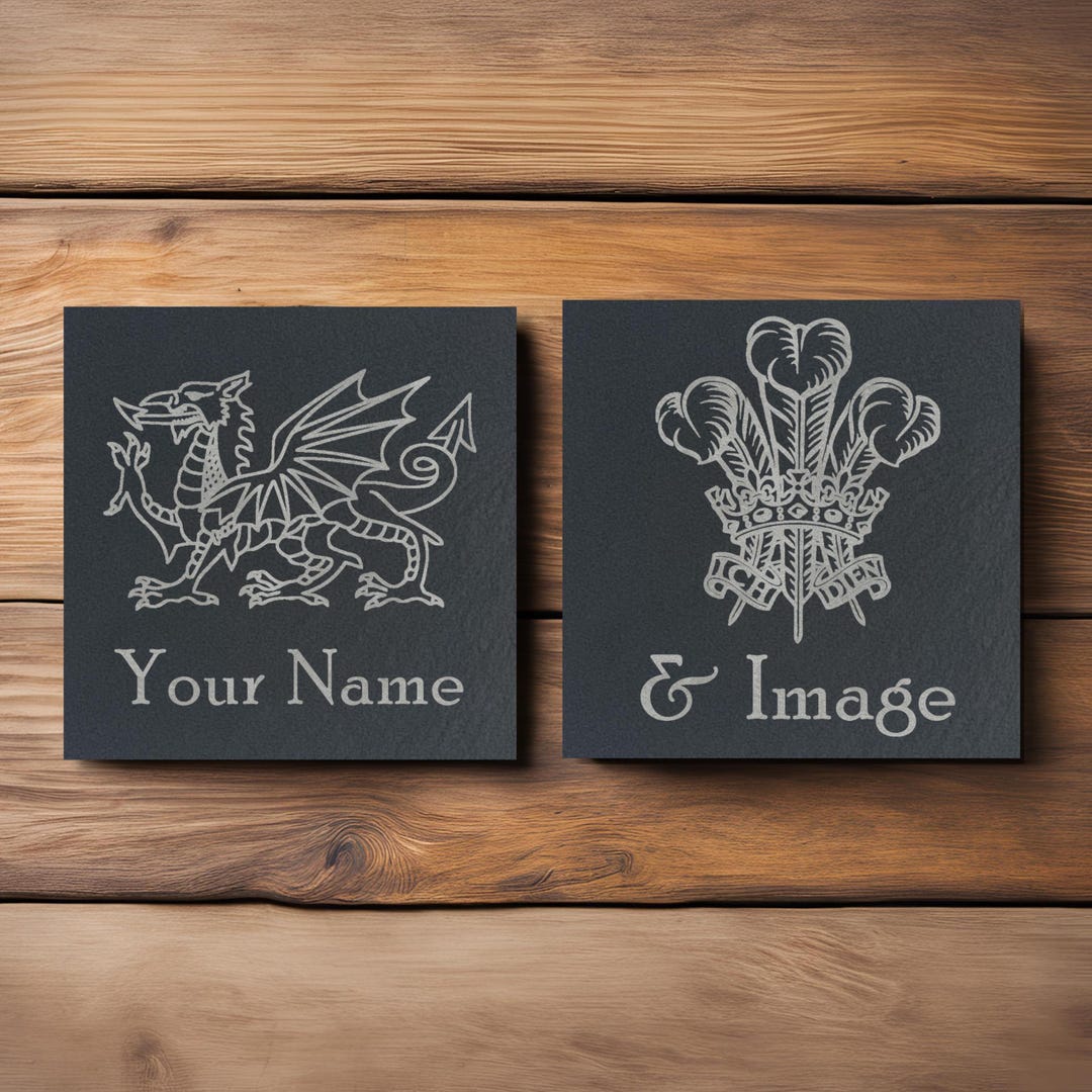 Welsh Gift Slate Coaster - Welsh Gift Idea - Etsy UK