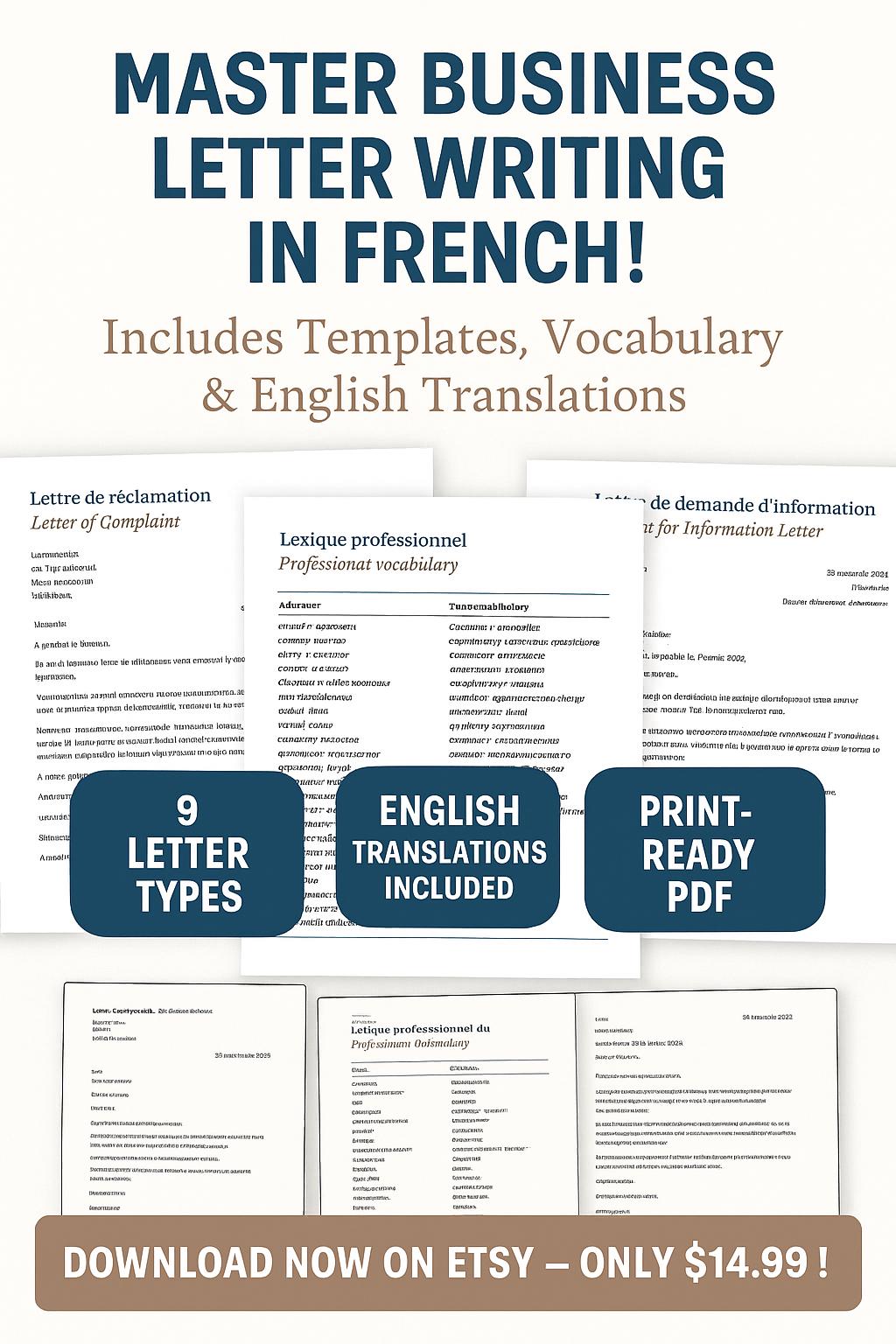 Writing French Letters Correspondence Example Learning to Write French ...