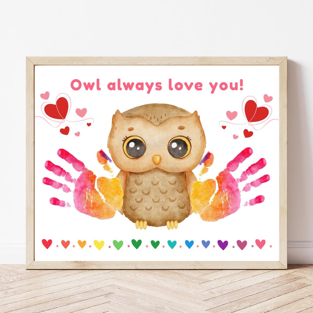 Valentine Handprint Craft for Kids, Owl Always Love You Keepsake ...