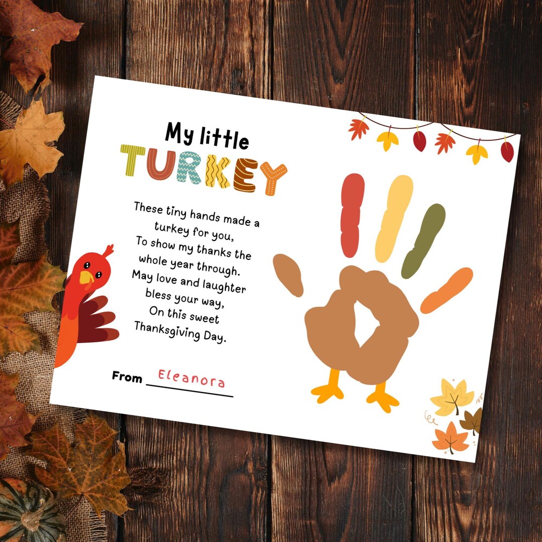 Thanksgiving Handprint Poem Art: Turkey Craft for Kids, Sweet Family ...