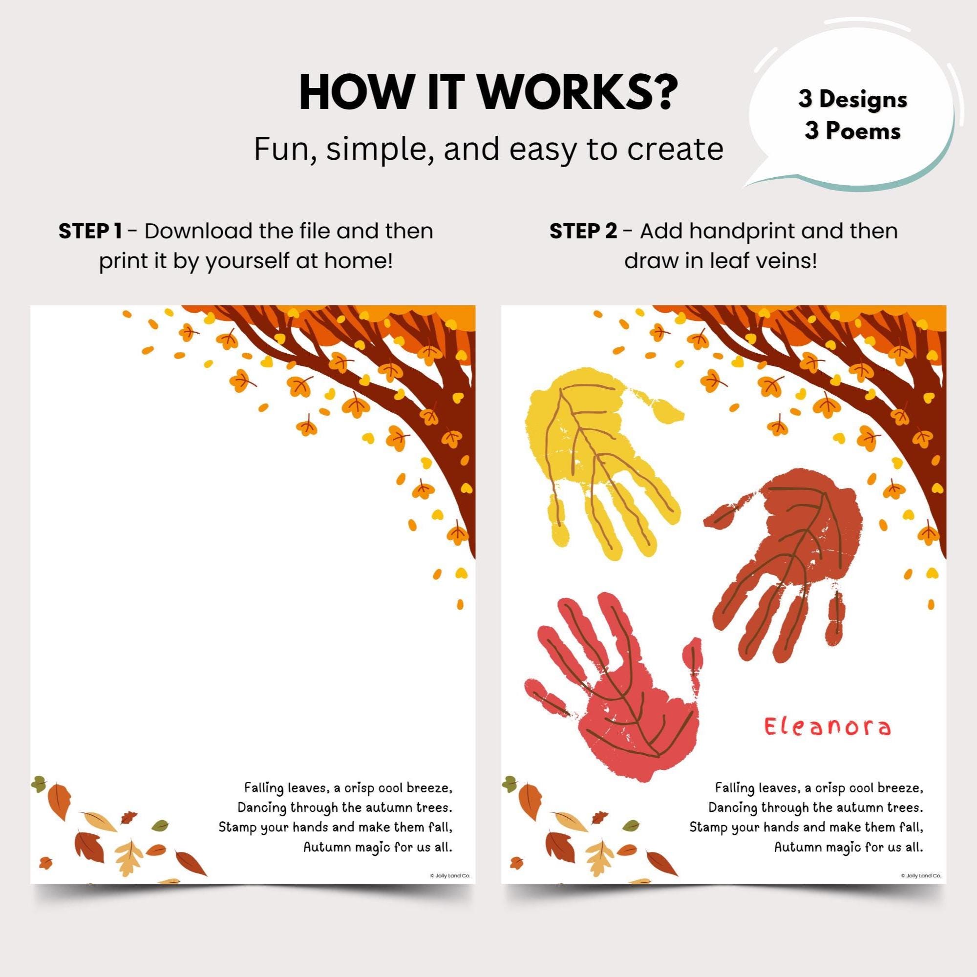 Falling Leaves Handprint Art, Preschool Crafts, Thanksgiving Crafts ...