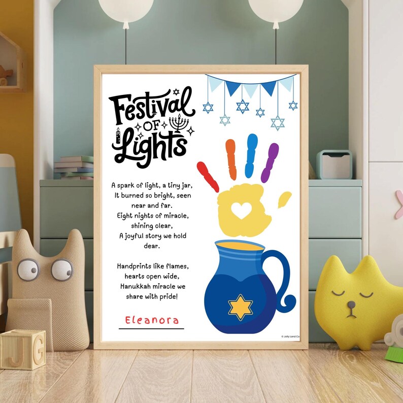 Hanukkah Handprint Craft for Kids, Printable Menorah Art, Toddler ...
