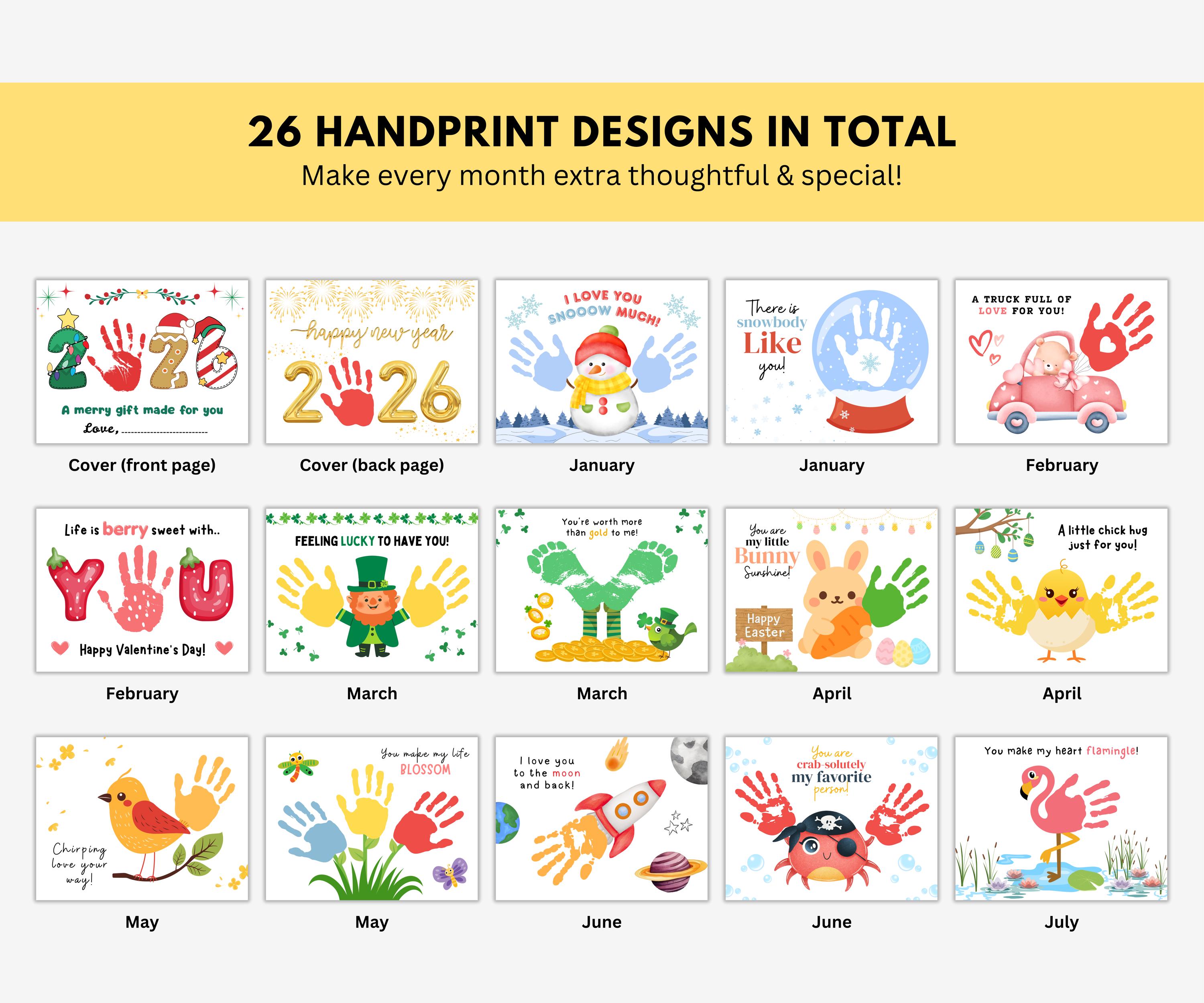 2026 Handprint Calendar Craft, Calendar Keepsake Gift From Kids ...