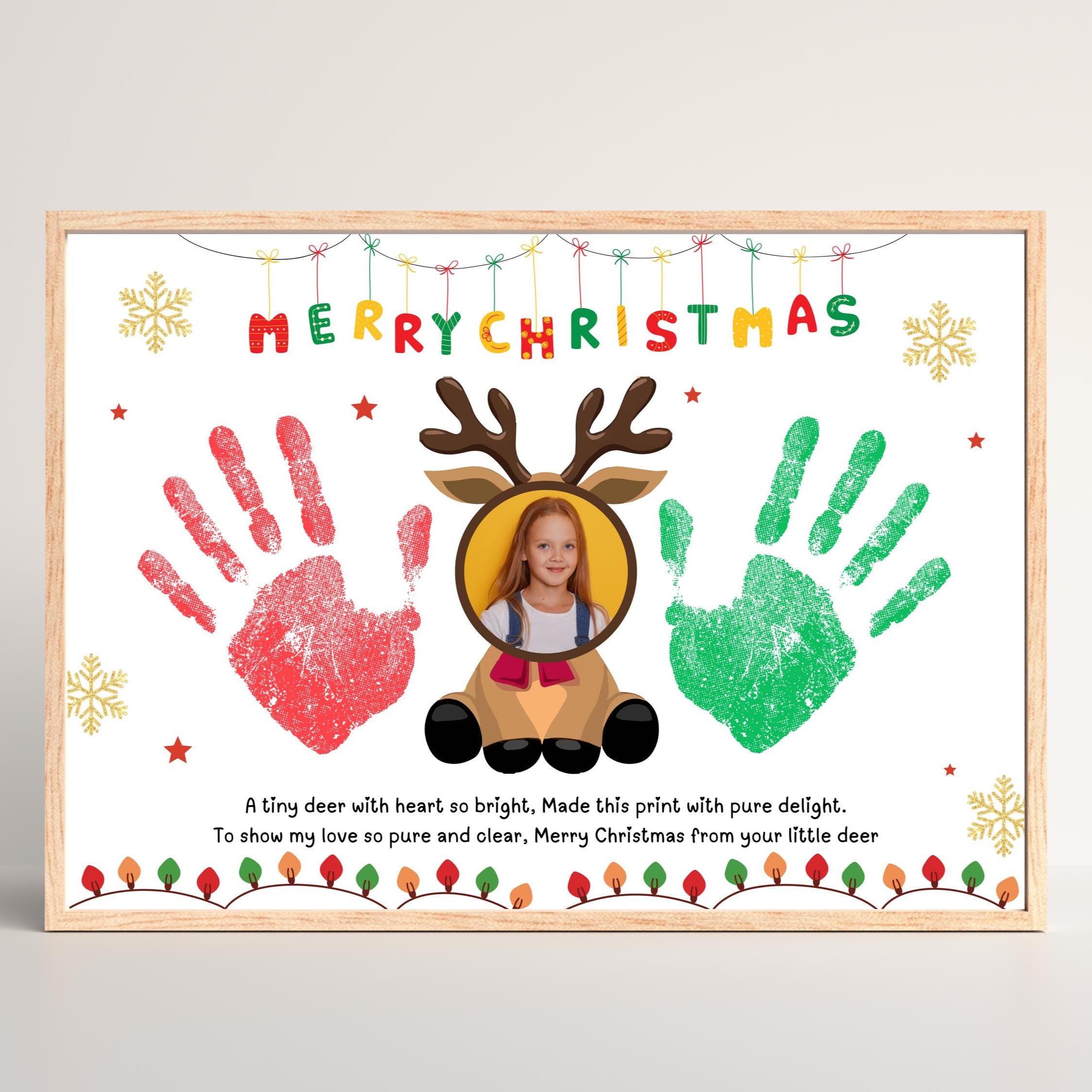 Christmas Handprint Art, I Love You Deerly, Christmas Reindeer Craft ...