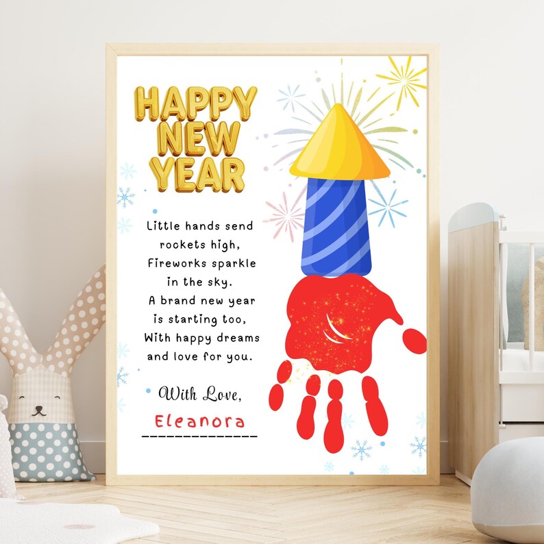 New Year Handprint Art Poem for Kids, Toddler & Preschool Craft ...