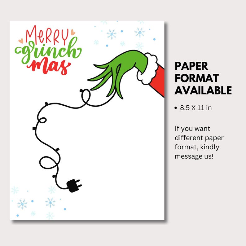 Christmas Handprint Printable Merry Grinchmas Craft Art, Grinch ...
