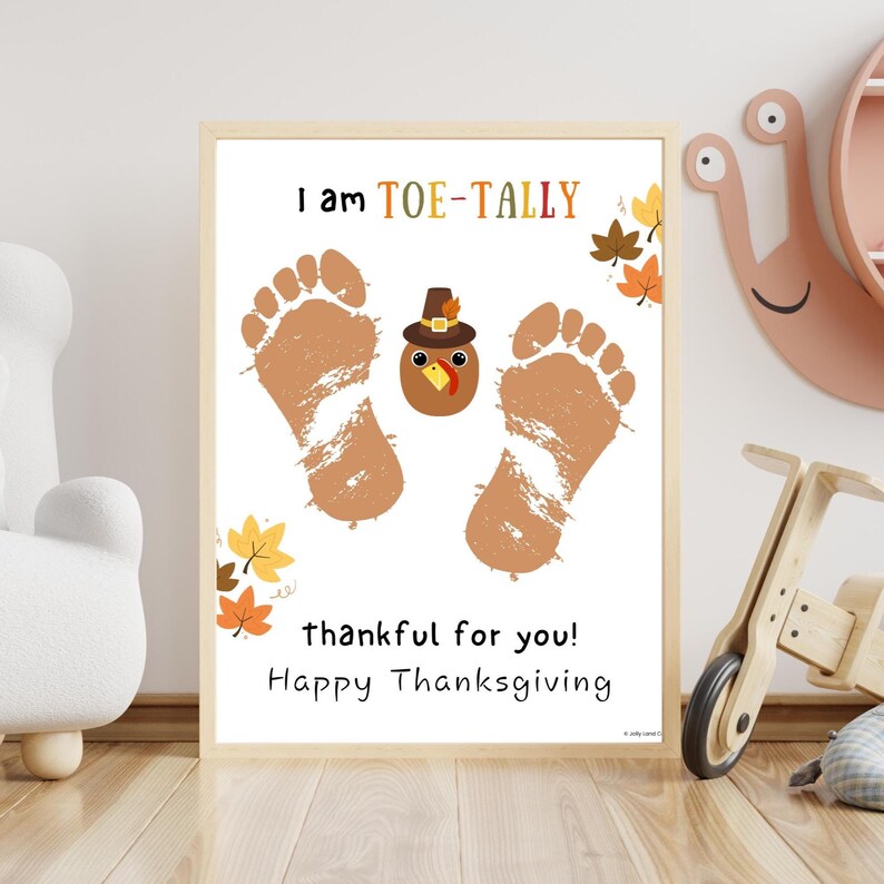 Thanksgiving Footprint Craft for Kids, Toe-tally Thankful Turkey Art ...