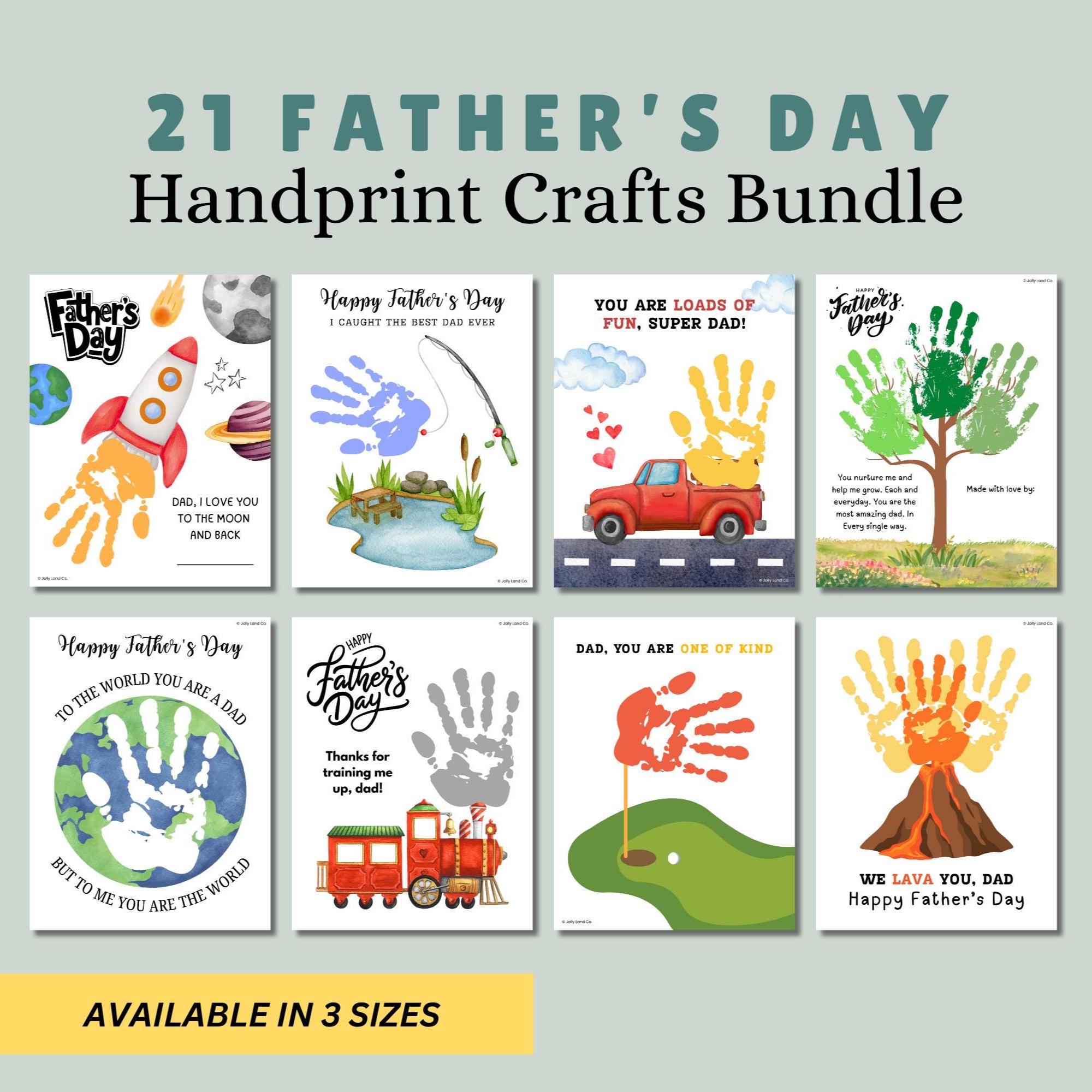 Father's Day Handprint Art Bundle: DIY Keepsake Gift (digital Download ...