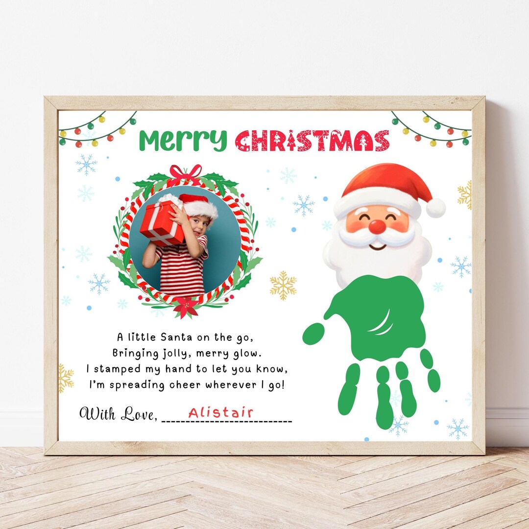 Santa Handprint Christmas Craft – DIY Kids Holiday Activity, Printable ...