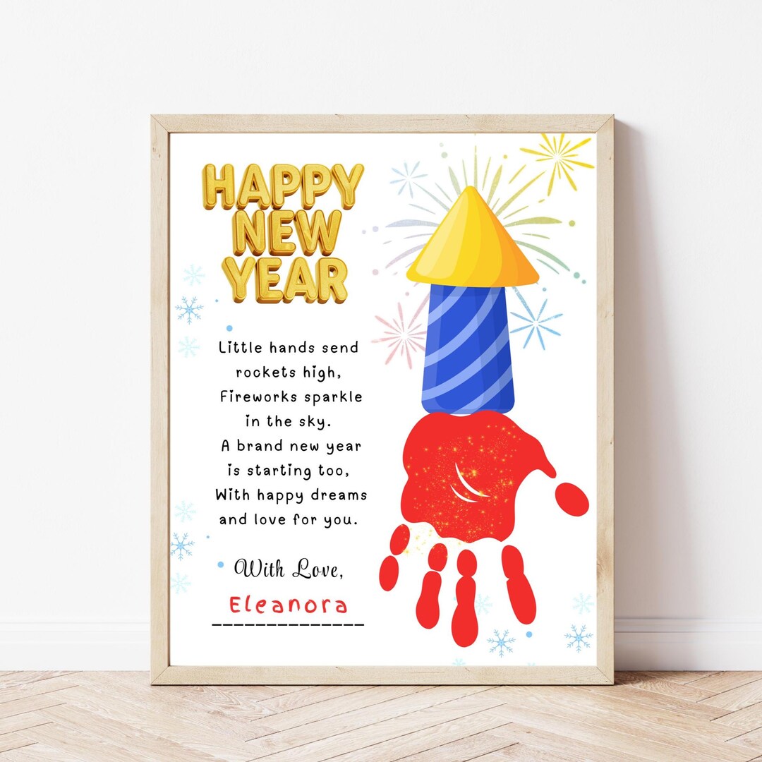 New Year Handprint Art Poem for Kids, Toddler & Preschool Craft ...