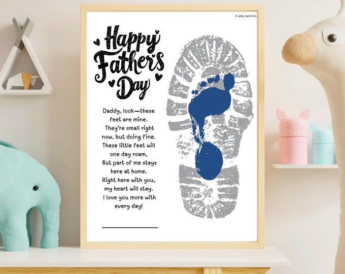 Fathers Day Footprint Craft, Fathers Day Gift, Fathers Day Poem ...