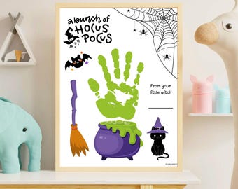 Halloween Handprint Art Bundle, Printable Handprint Crafts, Ghost ...