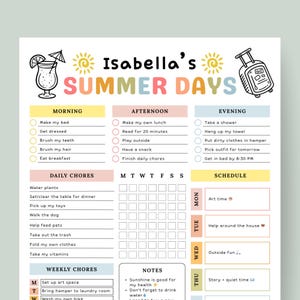 Summer Planner Kids Summer Printable Summer School Planner Summer Kids ...