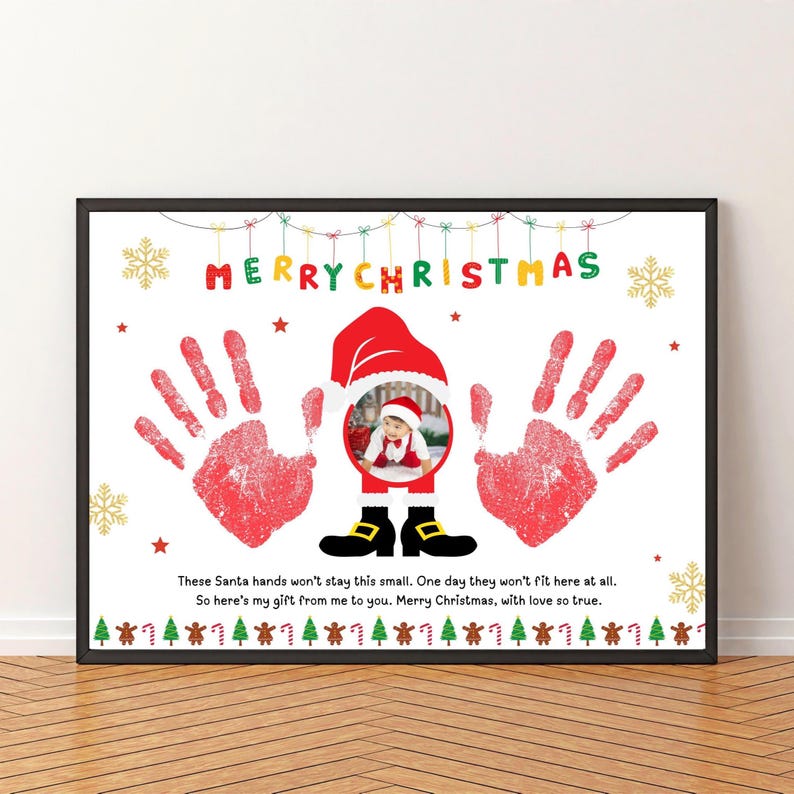 Christmas Handprint Art With Poem, Kids Handprint Craft for Toddler ...