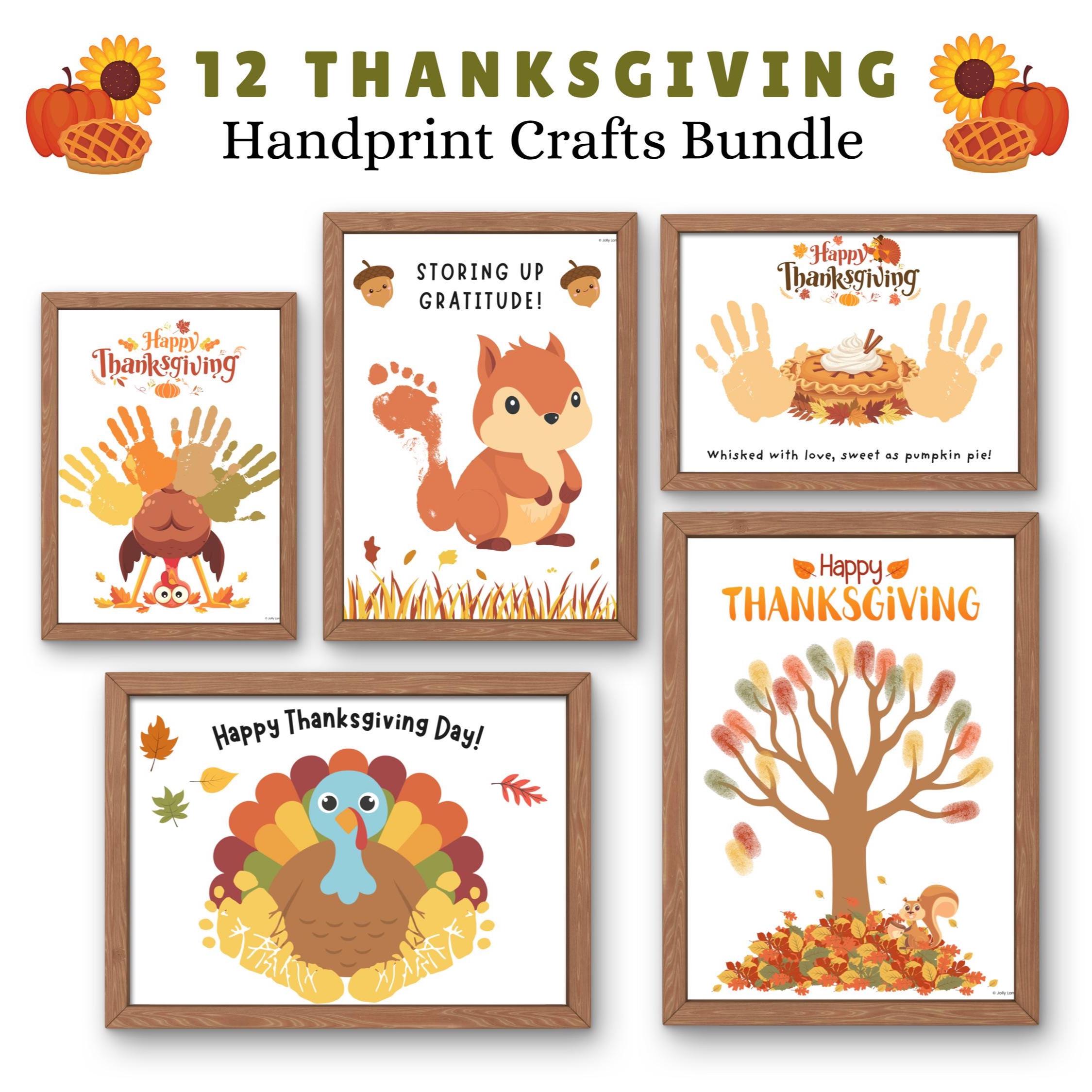 Thanksgiving Handprint Art Bundle, Thanksgiving Handprint Craft ...