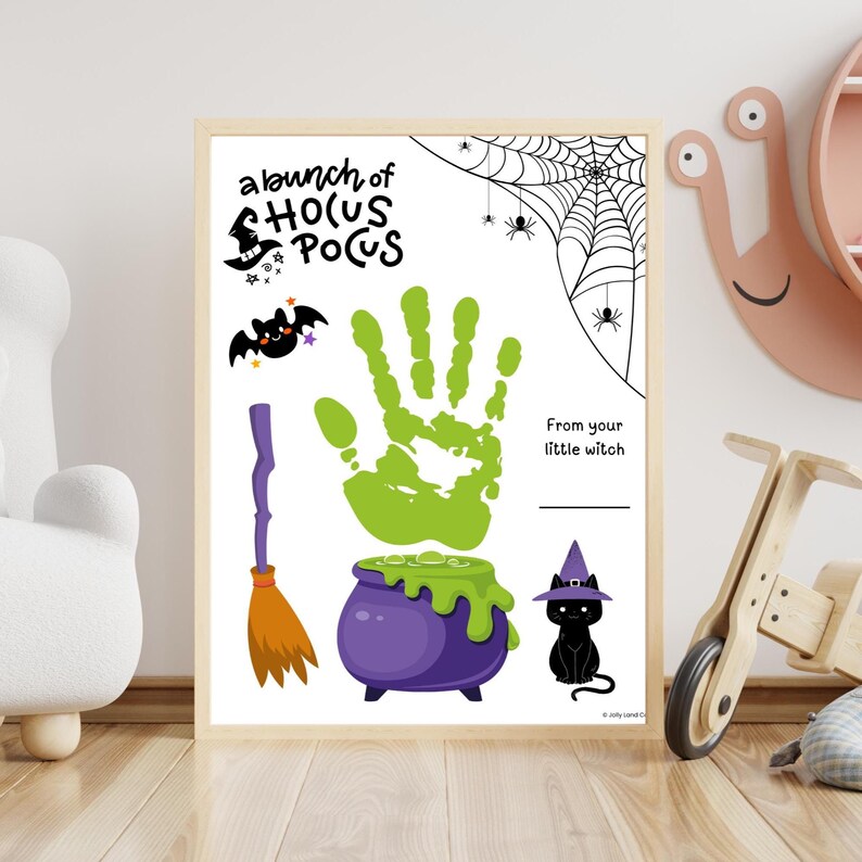 Halloween Handprint Art Bundle, Printable Handprint Crafts, Ghost ...